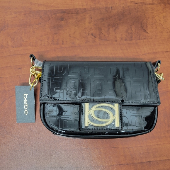 bebe | Bags | Bebe Black And Gold Geometric Crossbody Bag Nwt | Poshmark